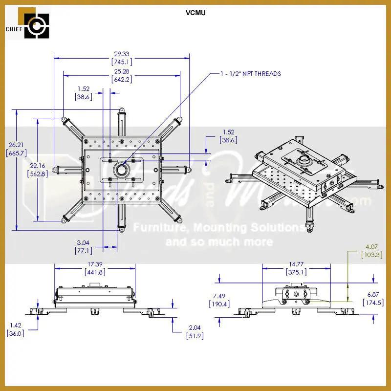 Chief VCMU Heavy Duty Universal Mount - Protech Projection Systems