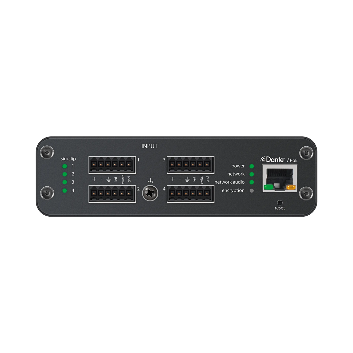 Shure ANI4IN Audio Network Interface | Analog to Dante Converter ...